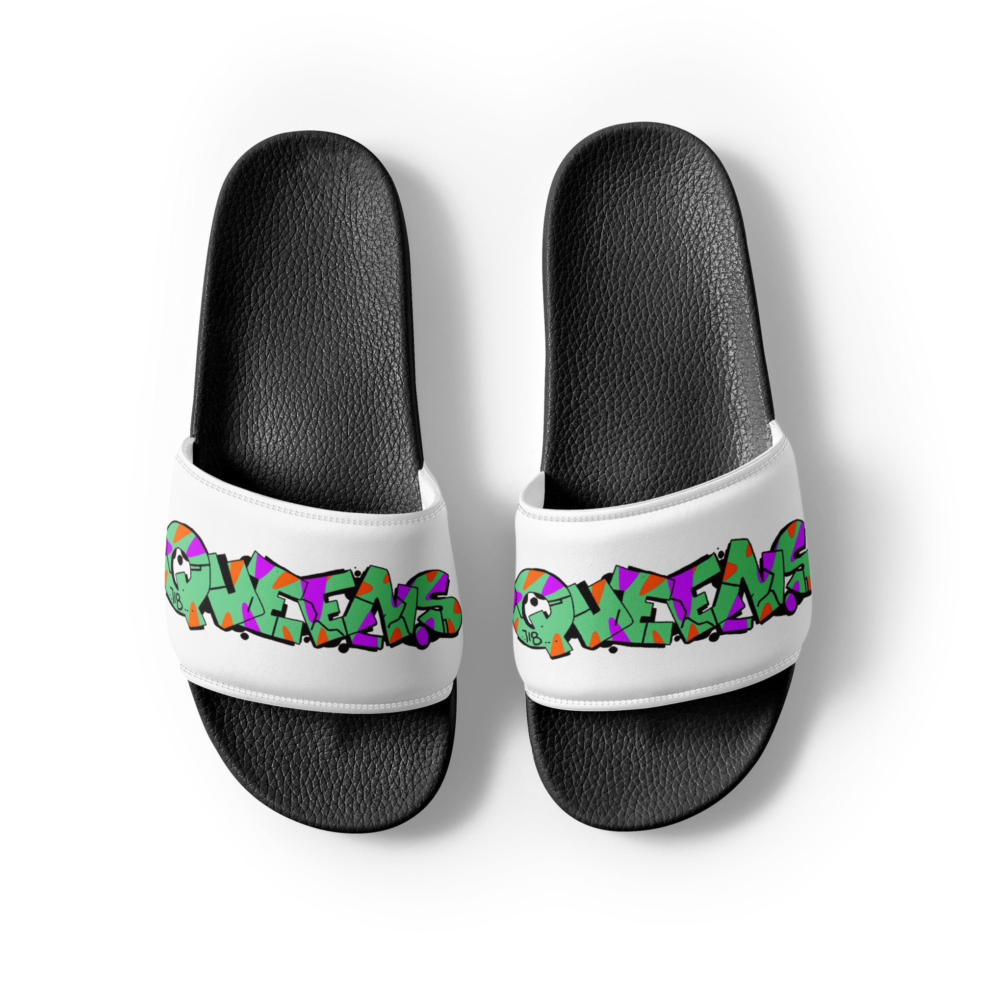 Mens Queens Graffiti Slides – BallerSquad